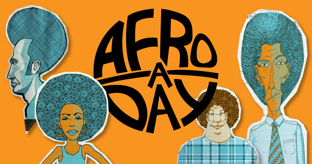 I'm drawing an afro every day and posting it here. It's afro art. It's ...